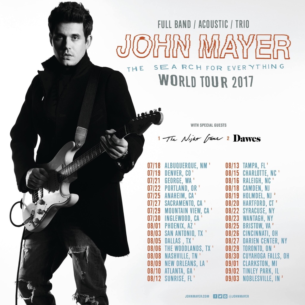John Mayer Concert & Tour History (Updated for 2024) | Concert Archives