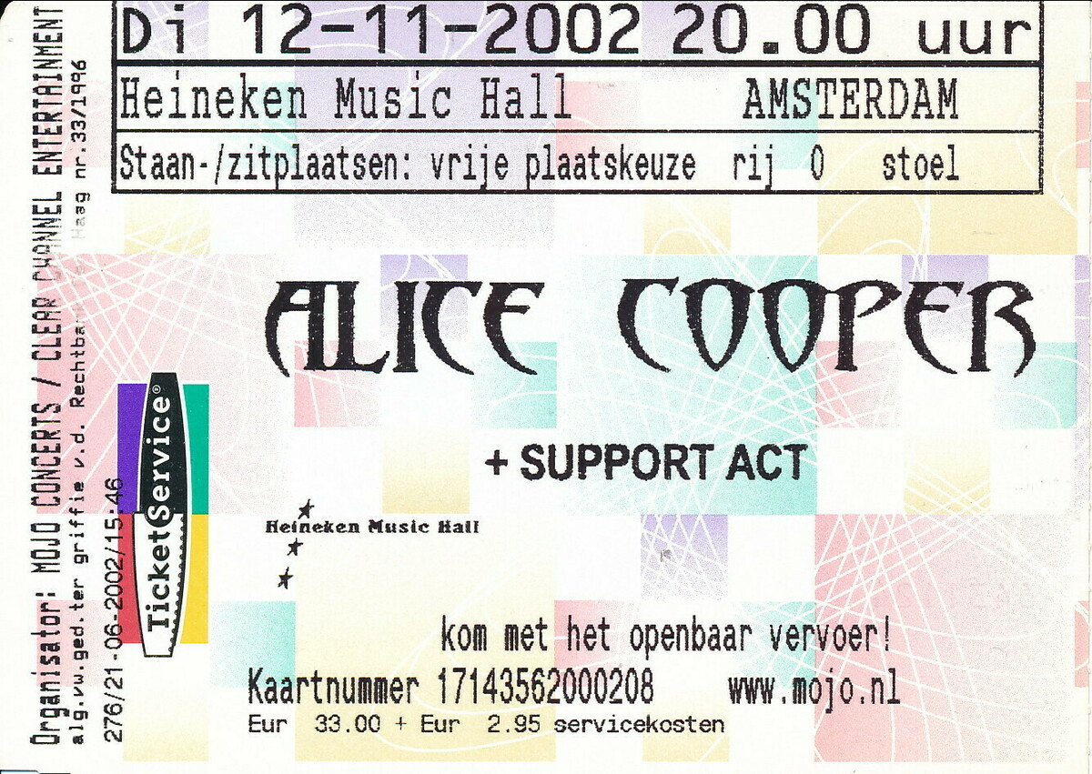 Alice Cooper's 2002 Concert & Tour History | Concert Archives