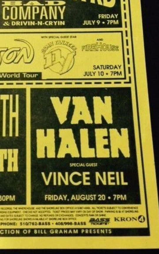 Van Halen's 1993 Concert & Tour History | Concert Archives