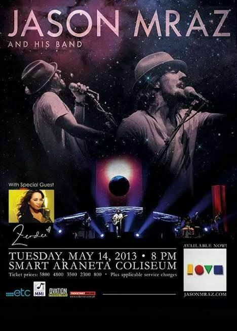 May 14, 2013: Jason Mraz at Smart Araneta Coliseum, Araneta City Quezon ...