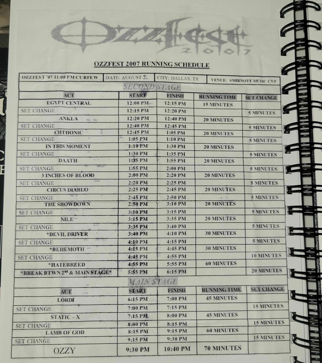 Ozzy Osbourne Concert & Tour History | Concert Archives