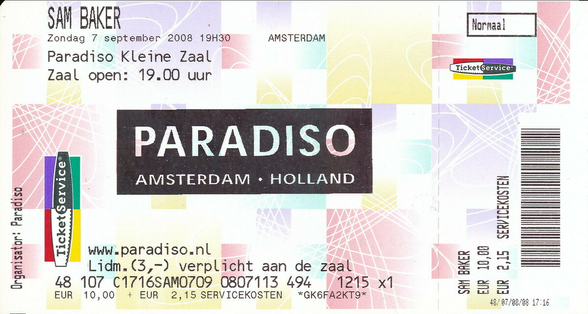 Sam Baker Concert & Tour History | Concert Archives