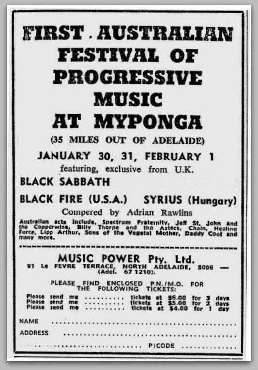 Feb 01, 1971: Black Sabbath at The Outback Myponga, South Australia ...