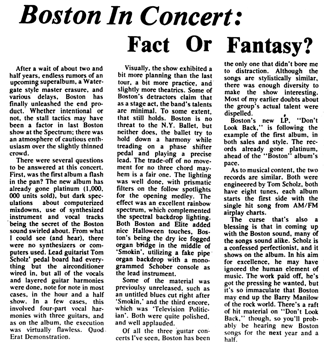 Boston's 1978 Concert & Tour History | Concert Archives