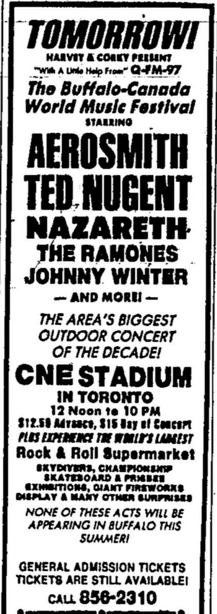 Concert History of CNE Stadium Toronto, Ontario, Canada | Concert Archives