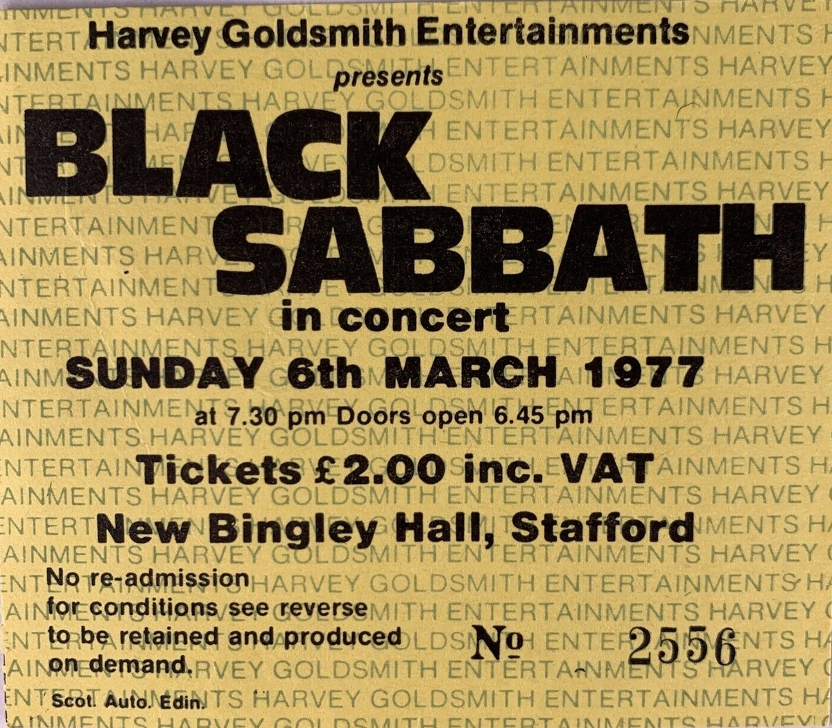 Concert History of New Bingley Hall, Staffordshire County Showground ...