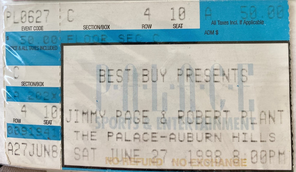 Jimmy Page & Robert Plant Concert & Tour History | Concert Archives