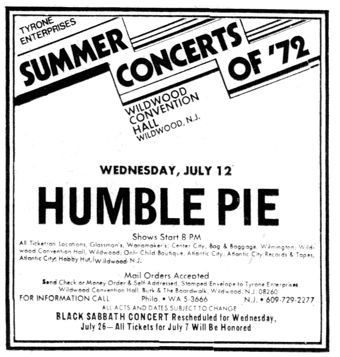 Humble Pie Concert & Tour History | Concert Archives