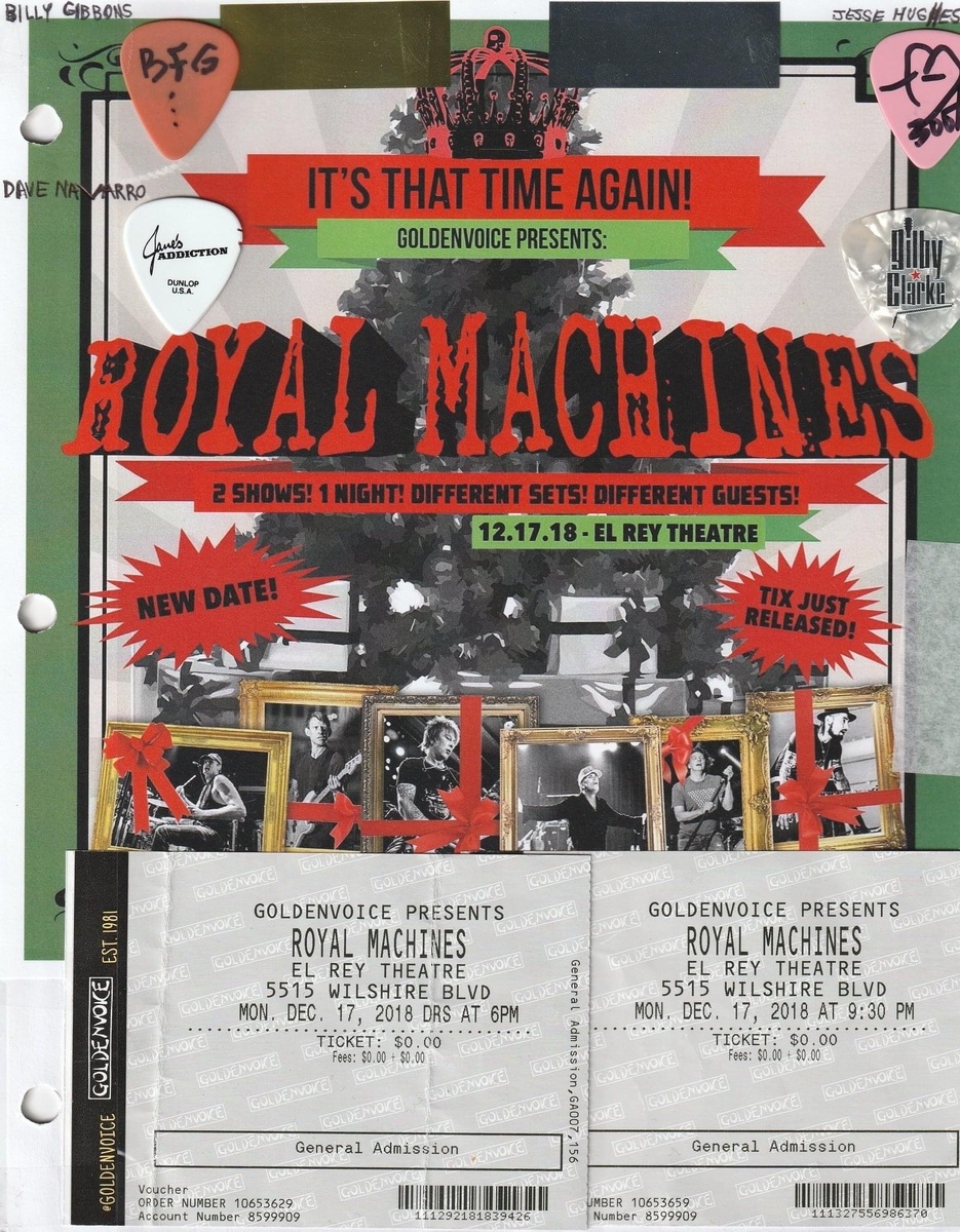 Dec 17, 2018: Royal Machines 7pm show at El Rey Theatre Los Angeles ...