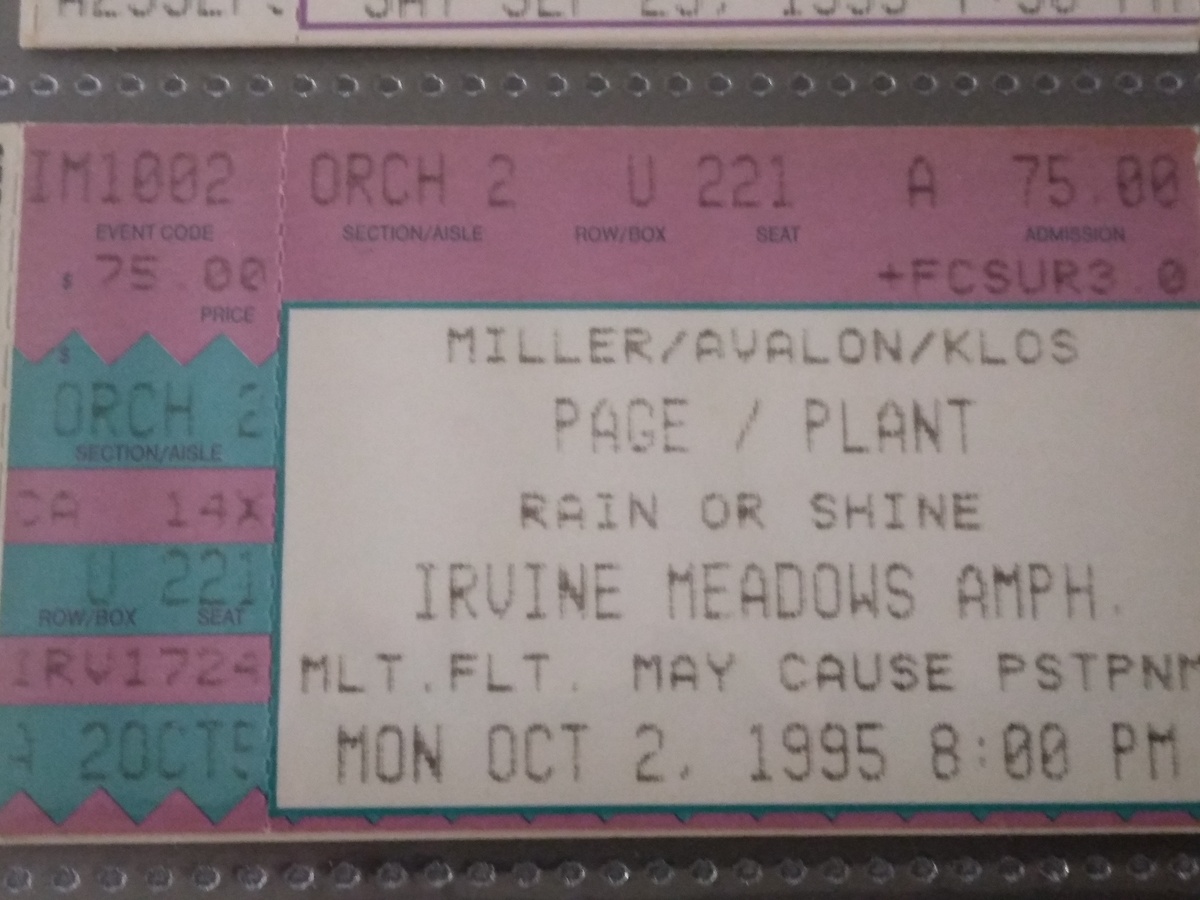 Jimmy Page & Robert Plant Concert & Tour History | Concert Archives
