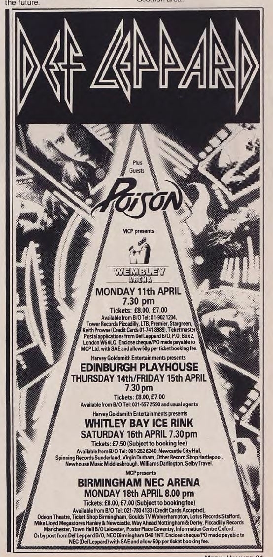 Def Leppard's 1988 Concert & Tour History | Concert Archives