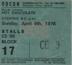 Hot Chocolate Concert & Tour History | Concert Archives