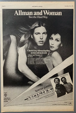 Cher & Gregg Allman Concert & Tour History | Concert Archives