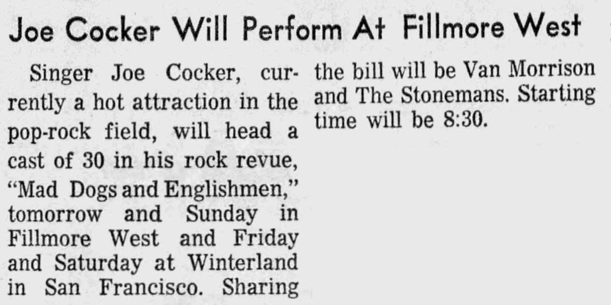 Concert History of Fillmore West San Francisco, California, United ...
