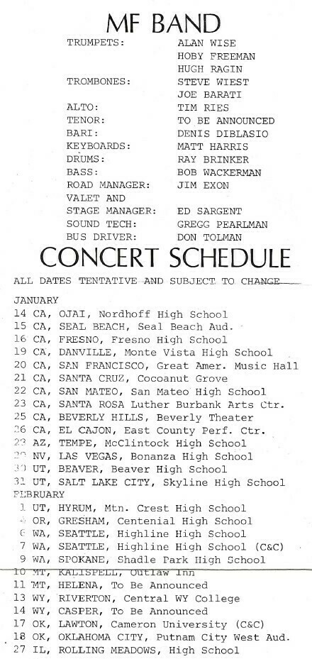 Maynard Ferguson Concert & Tour History | Concert Archives
