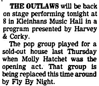 The Outlaws's 1979 Concert & Tour History | Concert Archives