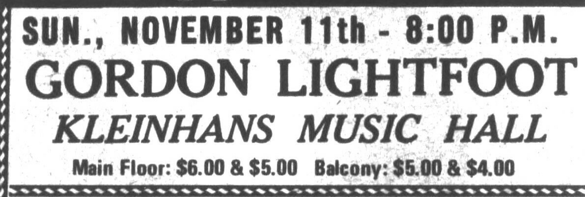 Gordon Lightfoot Concert & Tour History | Concert Archives
