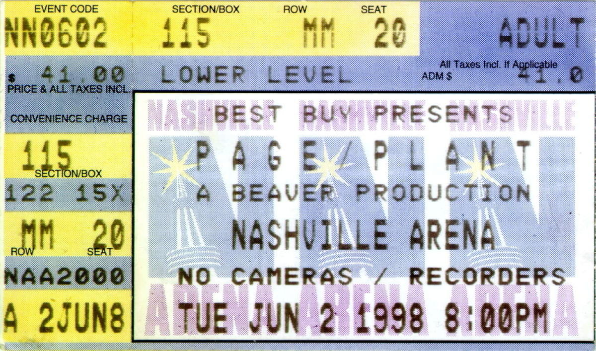 Jimmy Page & Robert Plant Concert & Tour History | Concert Archives