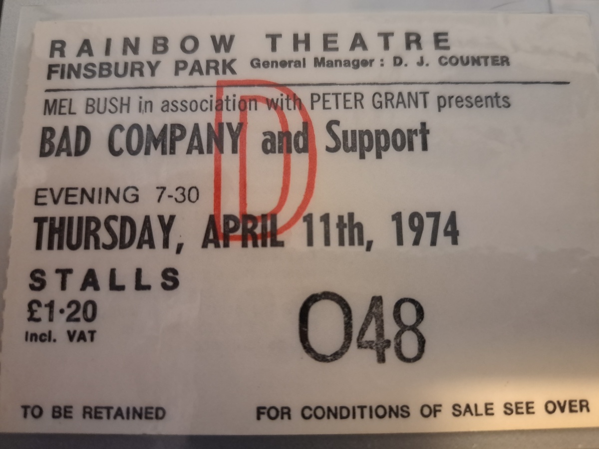 Bad Company's 1974 Concert & Tour History | Concert Archives