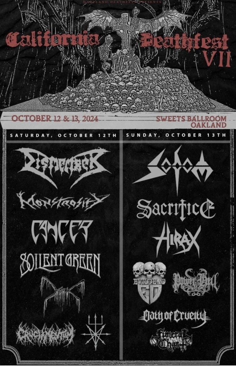 Oct 12, 2024: California Deathfest VII at Sweet's Ballroom Oakland ...
