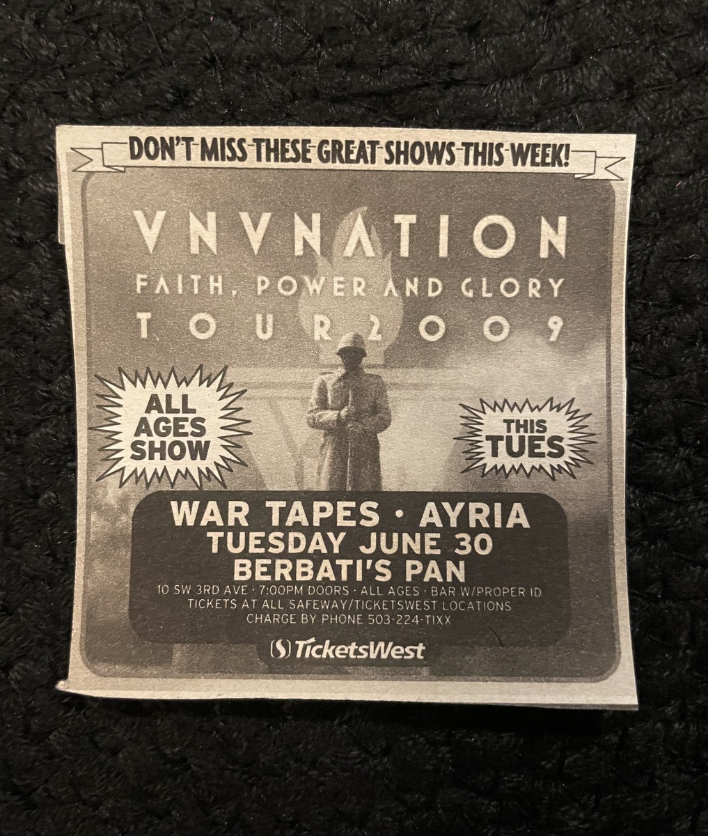 War Tapes Concert & Tour History | Concert Archives
