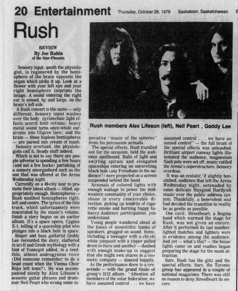 Rush's 1978 Concert & Tour History | Concert Archives