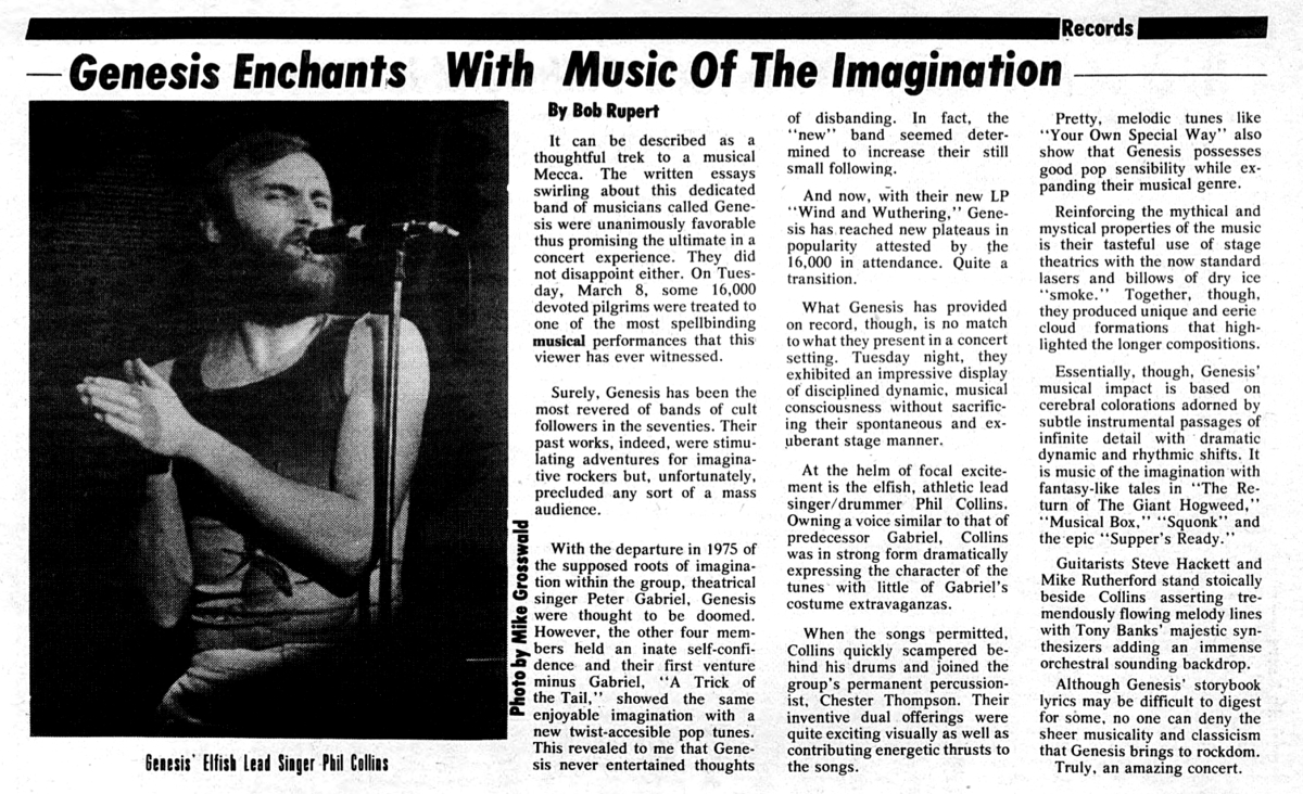 Genesis's 1977 Concert & Tour History | Concert Archives