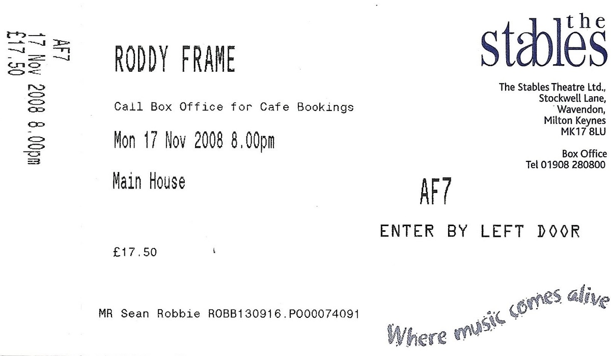 Roddy Frame Concert & Tour History | Concert Archives