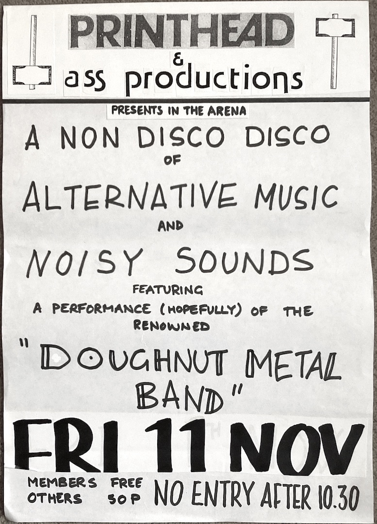 Nov 11, 1983: Metal Doughnut Band at Leicester Polytechnic Arena ...