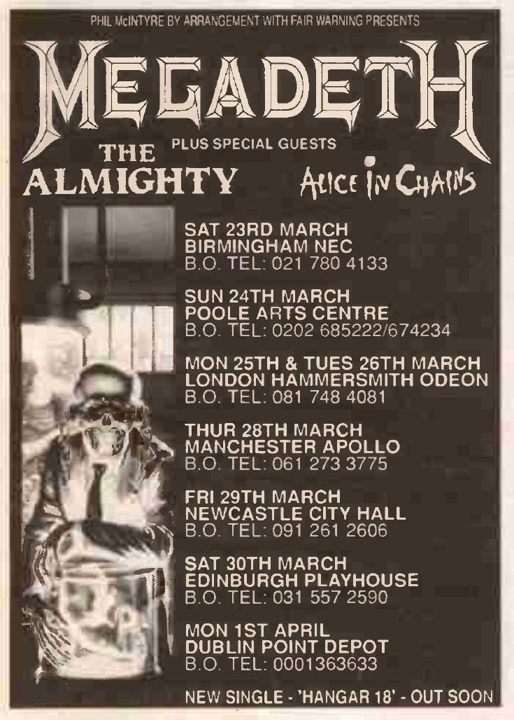 Alice In Chains's 1991 Concert & Tour History | Concert Archives