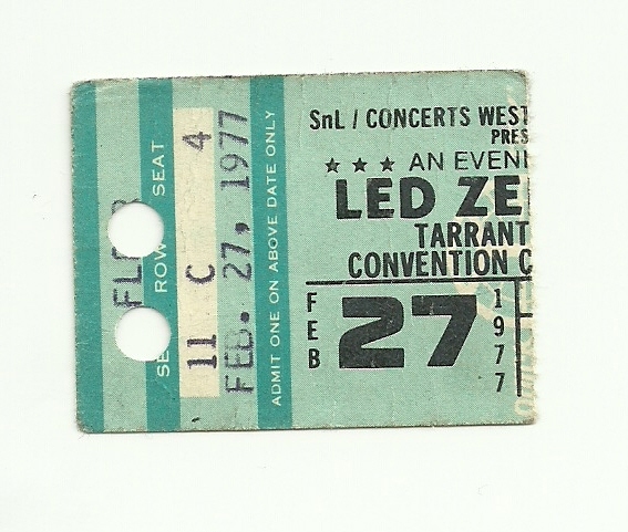 May 22, 1977: Led Zeppelin at Tarrant County Convention Center Fort ...