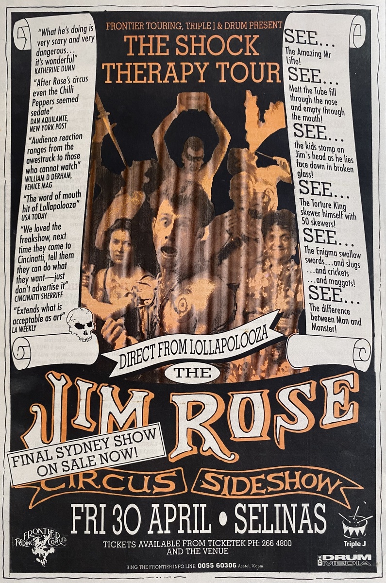 Jim Rose Circus Concert & Tour History | Concert Archives